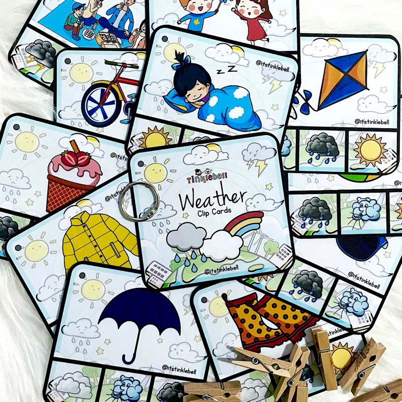 Weather Clip Cards (with wooden pegs) | Shopee Malaysia