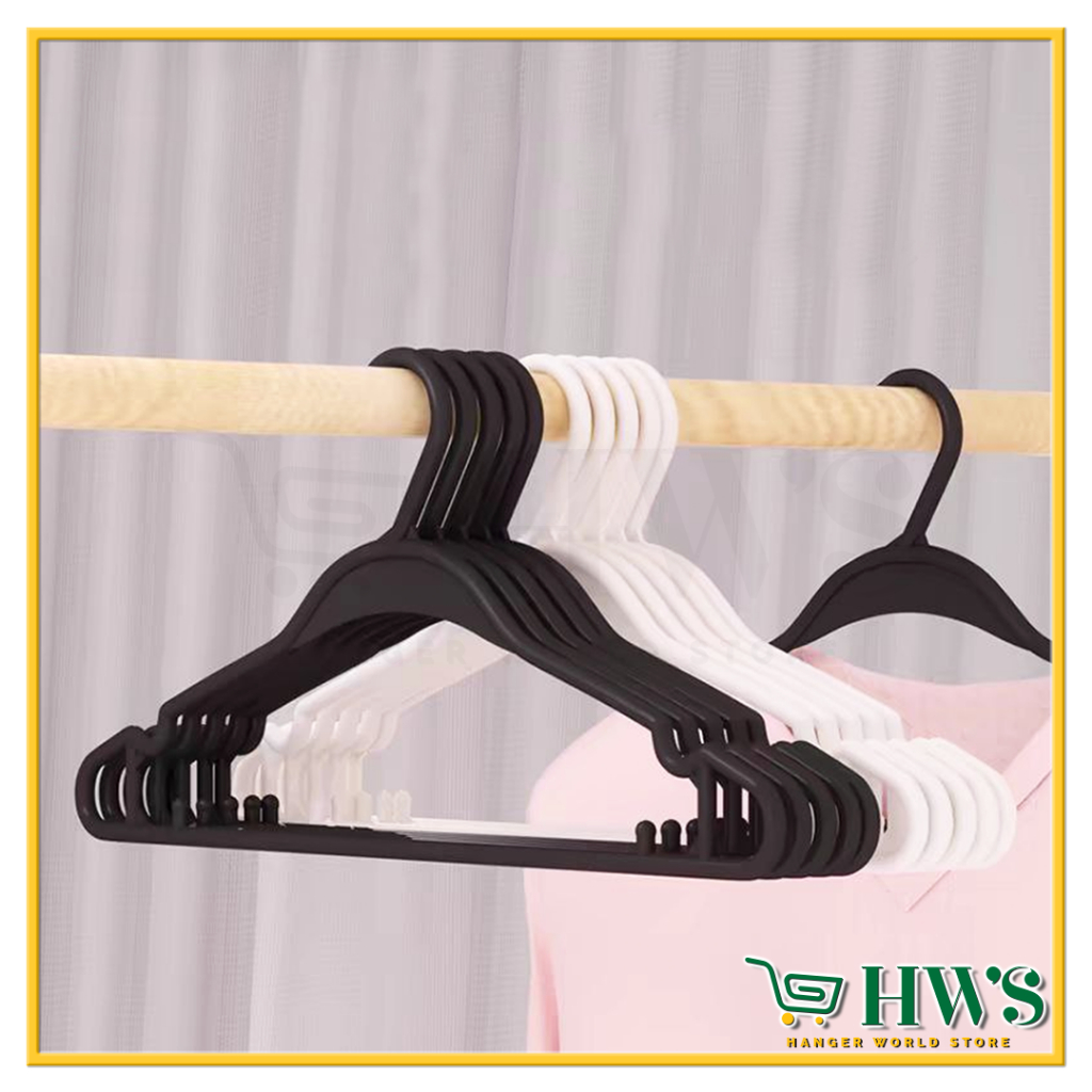 HWS READY STOCK 10 PCS HANGER BAJU PENYANGKUT BAJU HANGER PLASTIC ...