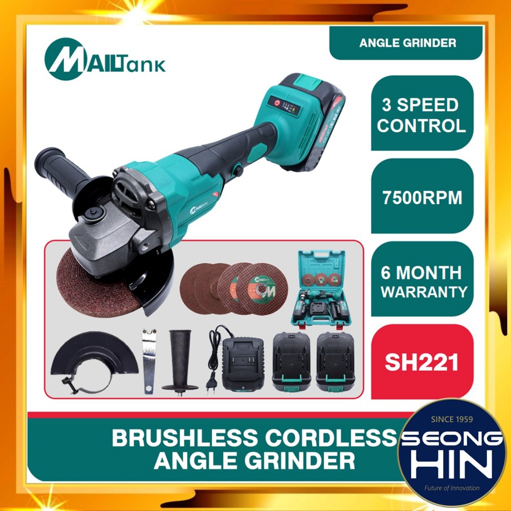 MAILTank 4" Cordless Angle Grinder SH221 21V Grender batteri Tanpa wayar | Shopee Malaysia