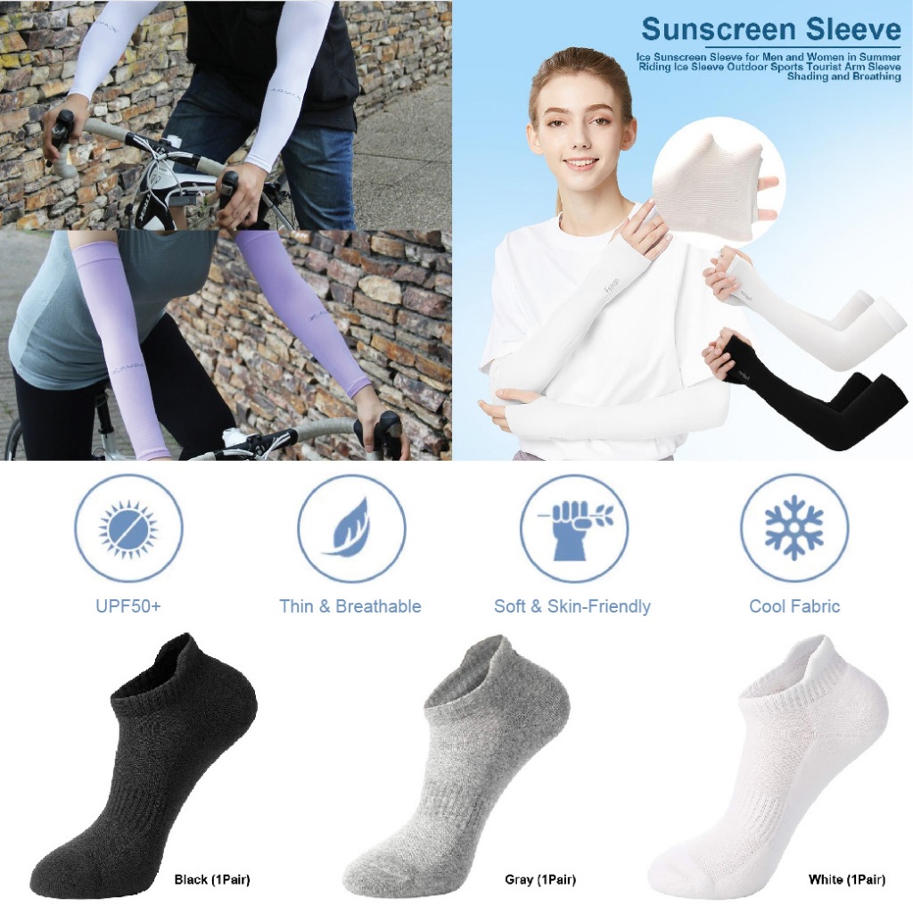 [LIMITED STOCK] Aqua X Arm Sleeve UV Protection Sleeves Ice Silk Hand ...