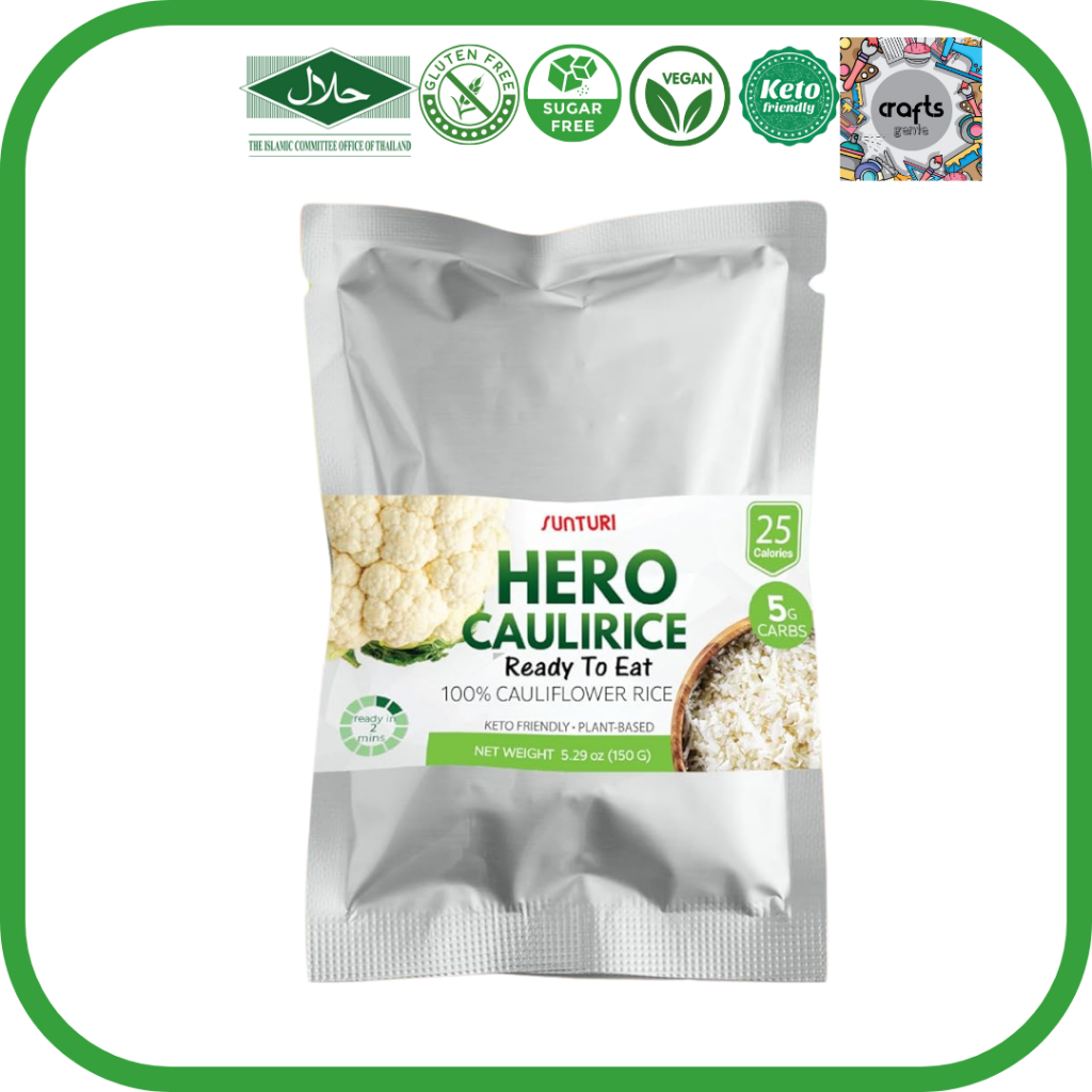 SUNTURI HERO Cauliflower Rice 150g - Halal, Sugar Free, Low Carb and ...