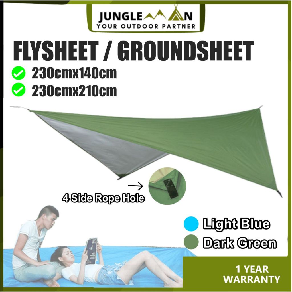 JUNGLEMAN Flysheet Camping Waterproof Ground Sheet Camping Flysheet ...