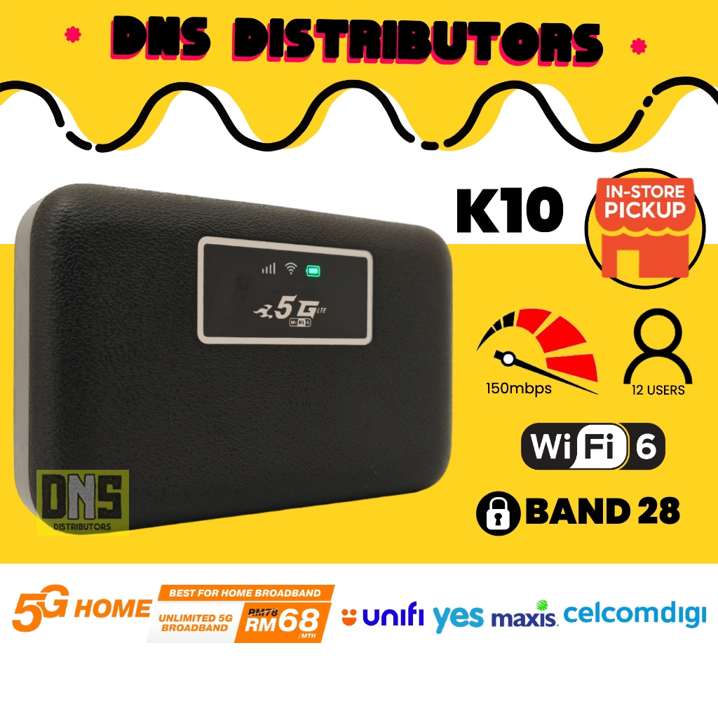 🔥READY STOCK🔥 4G LTE POCKET WiFi K10 Unlimited DATA & HOTSPOT WiFi Tethering Hotspot | Shopee ...