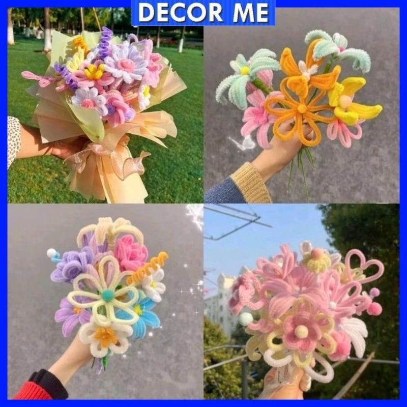 100PCS PIPE CLEANER ROD DIY CRAFT CHENILLE STICK COLOURFUL STICK ...
