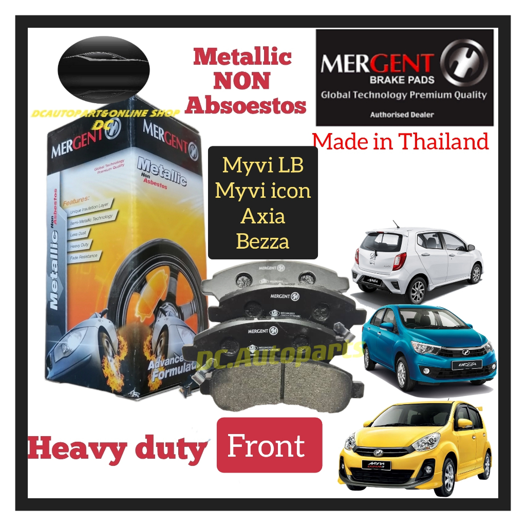 (MADE IN THAILAND) MERGENT FRONT DISC BRAKE PAD PERODUA MYVI LAGI BEST ...