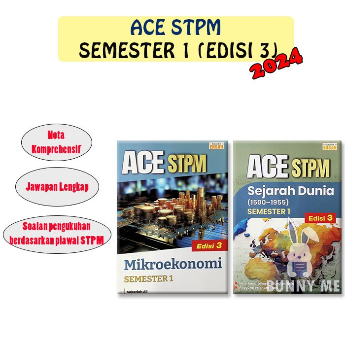 [BUNNY] 2024 Buku Rujukan : Ace STPM Semester 1 (Edisi 3) Penerbit Ehsan | Shopee Malaysia