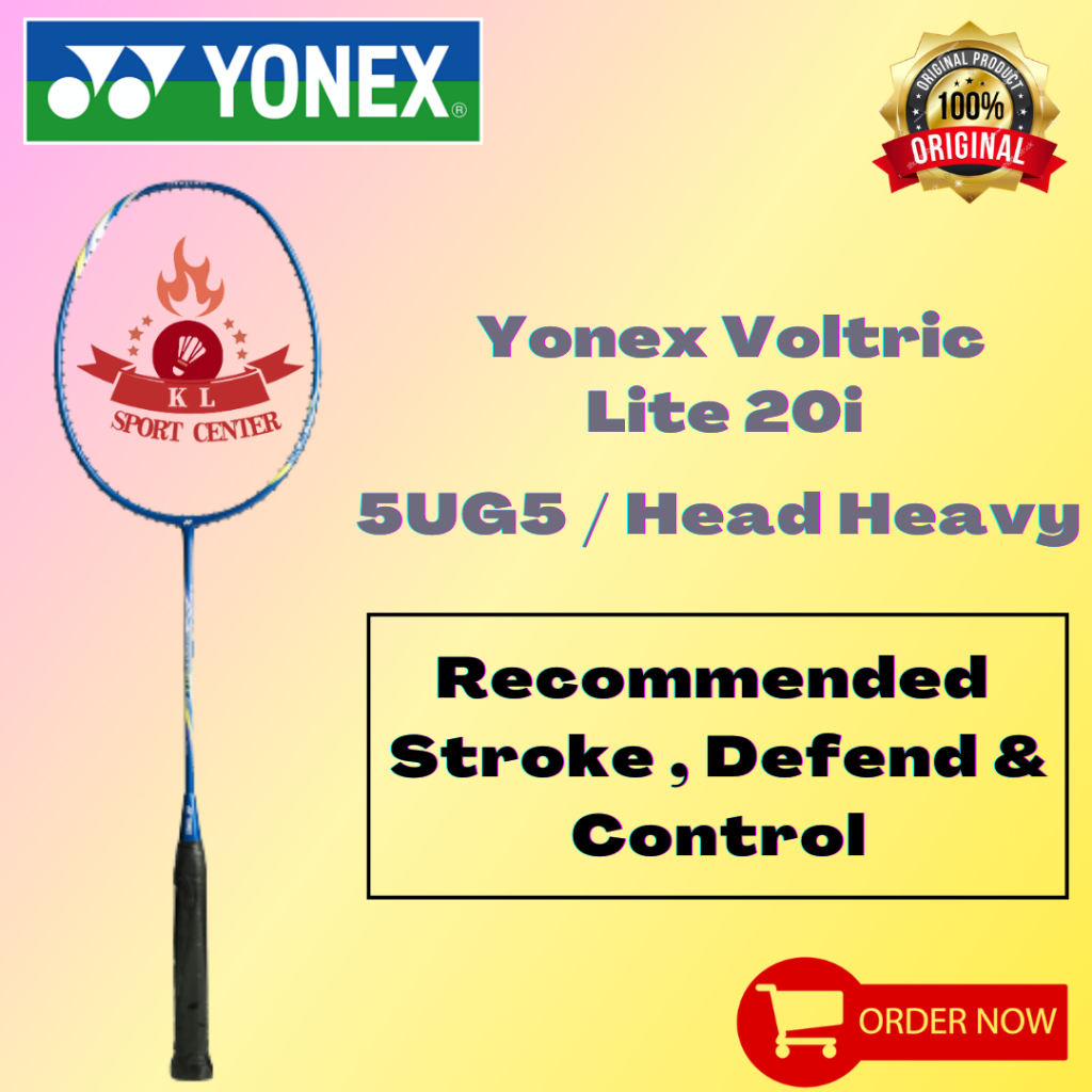 YONEX Voltric Lite 20i (Blue) Badminton Racket - One Piece T-Joint Frame | 5UG5 30 LBS 【FREE ...