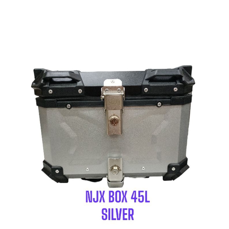NJX ALUMINIUM TOP BOX 45L SILVER DOUBLE LOCK | Shopee Malaysia