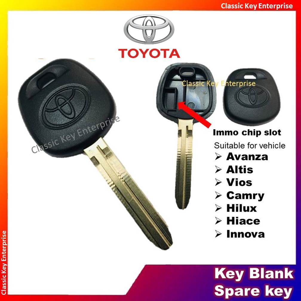 TOYOTA REPLACEMENT TRANSPONDER CHIP KEY CASE -Hilux, Hiace, Vios ...