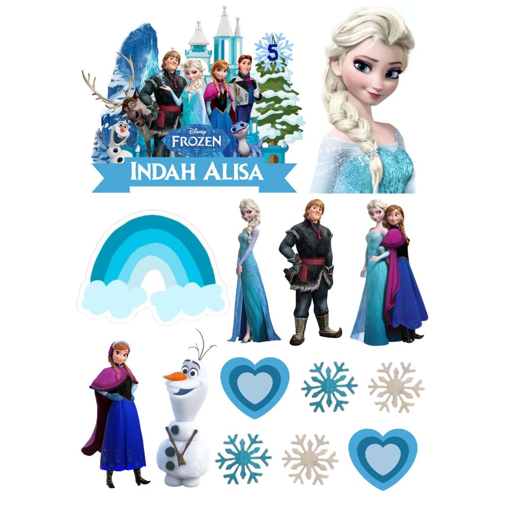 Frozen Elsa Anna Custom Topper Birthday Cake | Shopee Malaysia