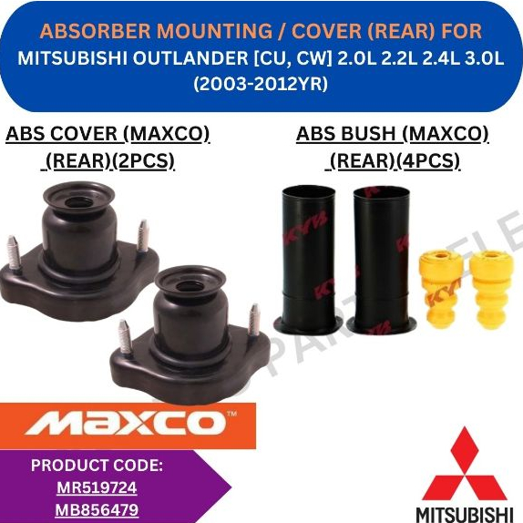 ABSORBER MOUNTING, COVER, STOPPER, SPRING RUBBER (REAR) FOR MITSUBISHI ...