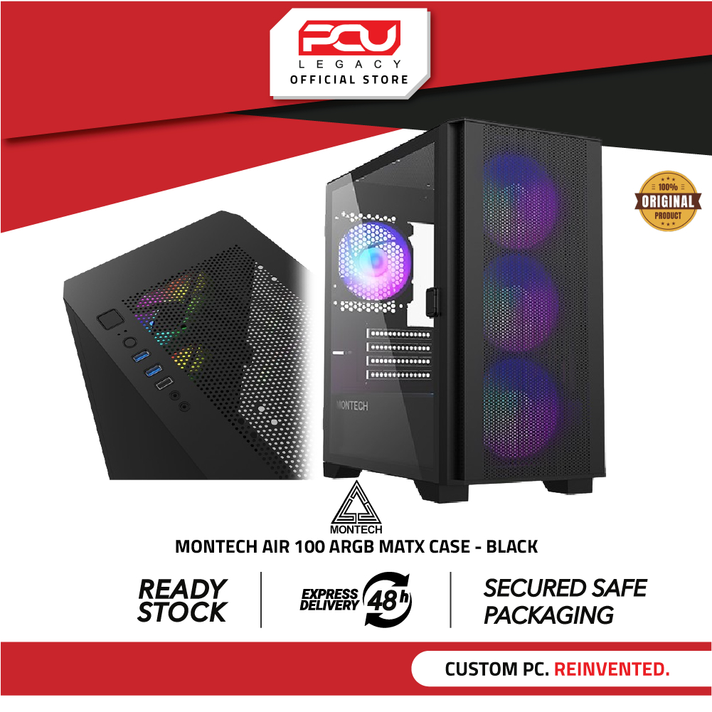 MONTECH AIR 100 ARGB MATX CASE - BLACK | Shopee Malaysia