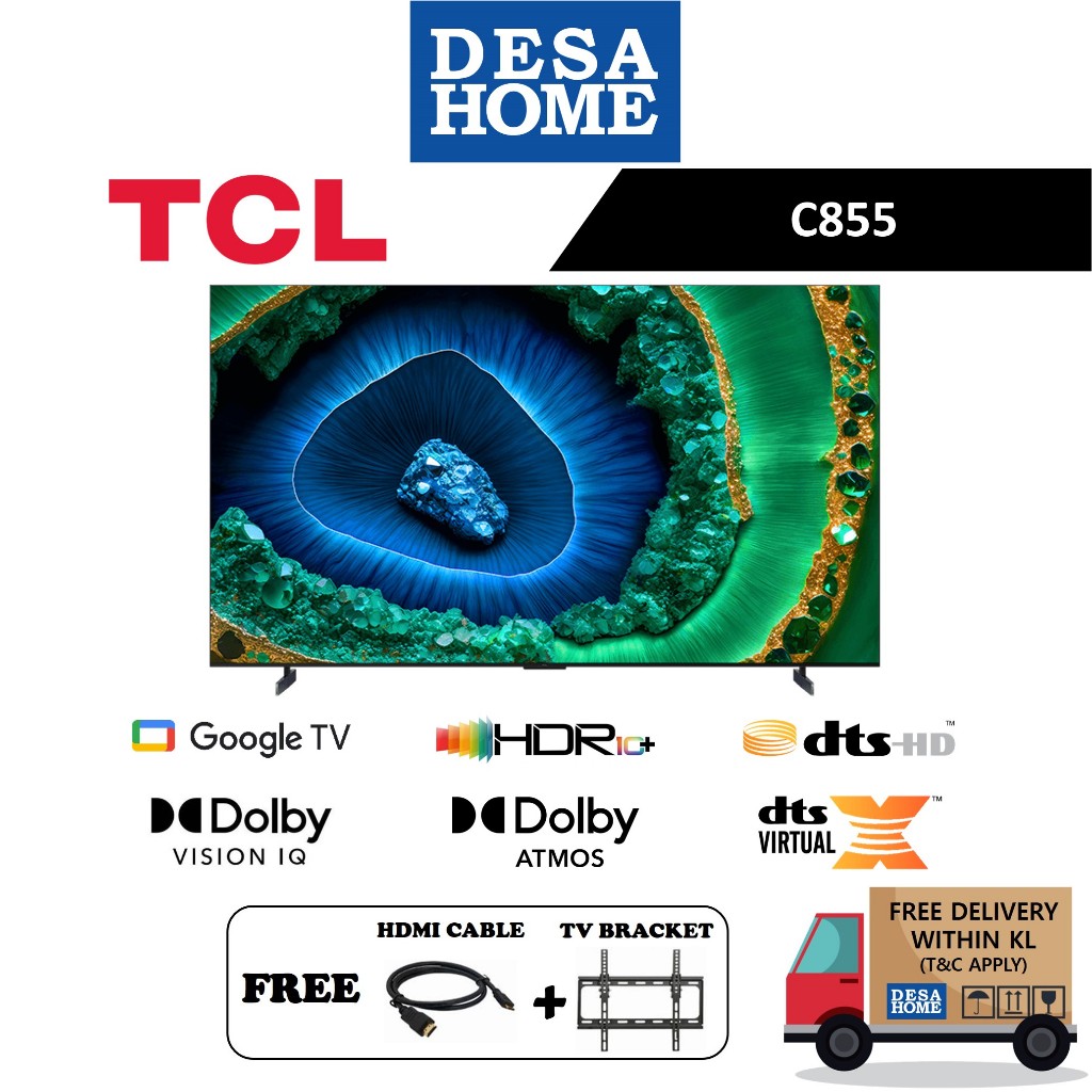 (FOC SHIPPING WITHIN KL & GIFTS) TCL C855 QD-MINI LED 4K UHD GOOGLE TV ...
