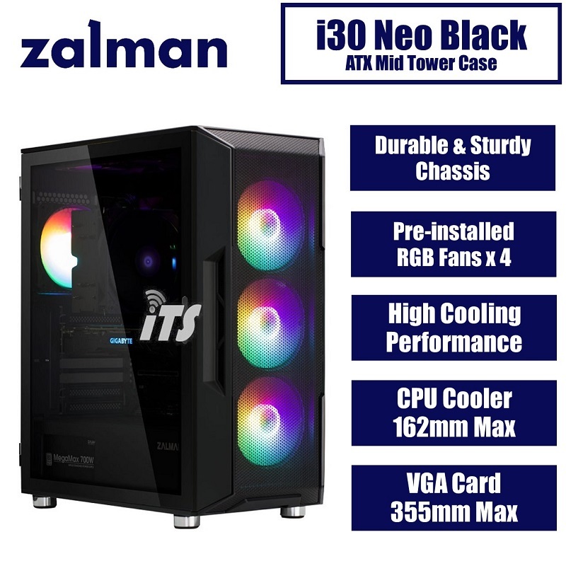 Zalman i30 Neo Black ATX Mid Tower Computer Case | Shopee Malaysia