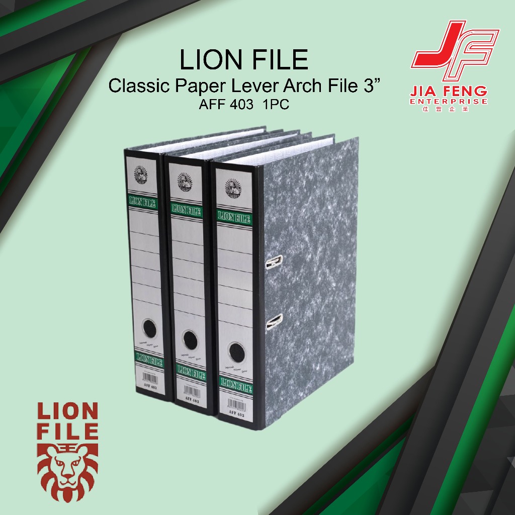 LION FILE Classic Paper Lever Arch File 3" AFF403 ( 1PC ) | Shopee Malaysia