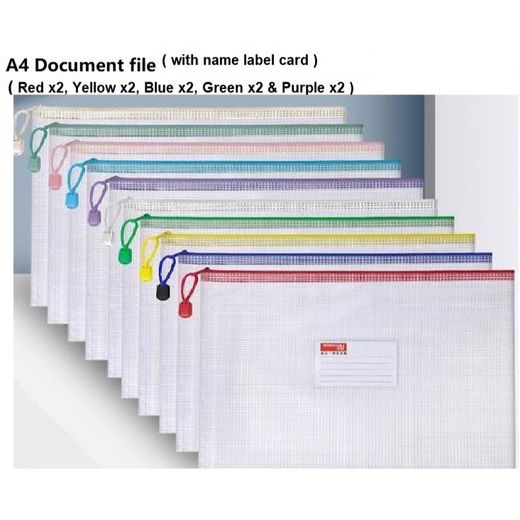 [ Ready stock ]10pcs Office School Transparent Document File Zipper ...
