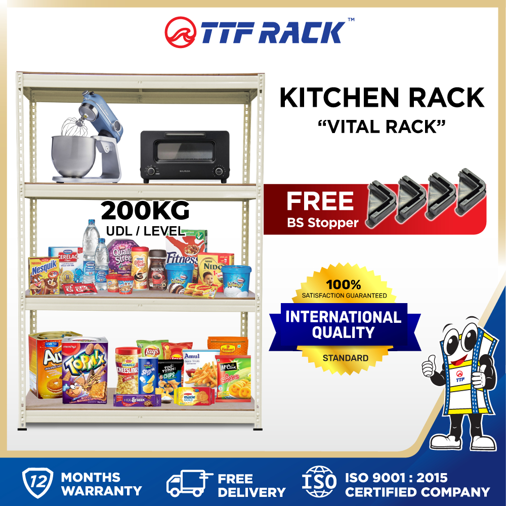 TTF Rack™️ KITCHEN RACK VITAL H150-240cm/ Rak Besi Serbaguna Boltless ...