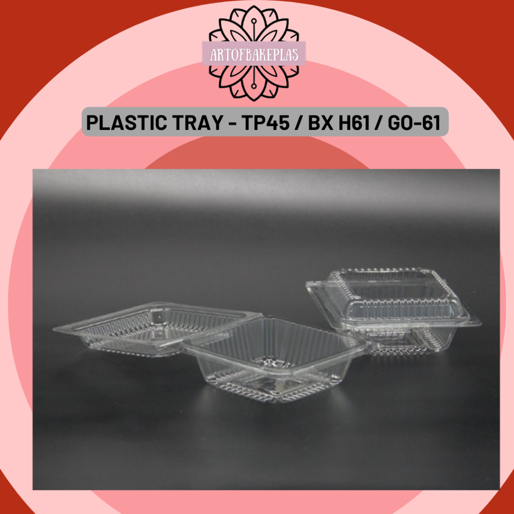OPS - H61 GO-61 TP45 Plastic Tray {100pcs} / Bakery Disposable Plastic ...