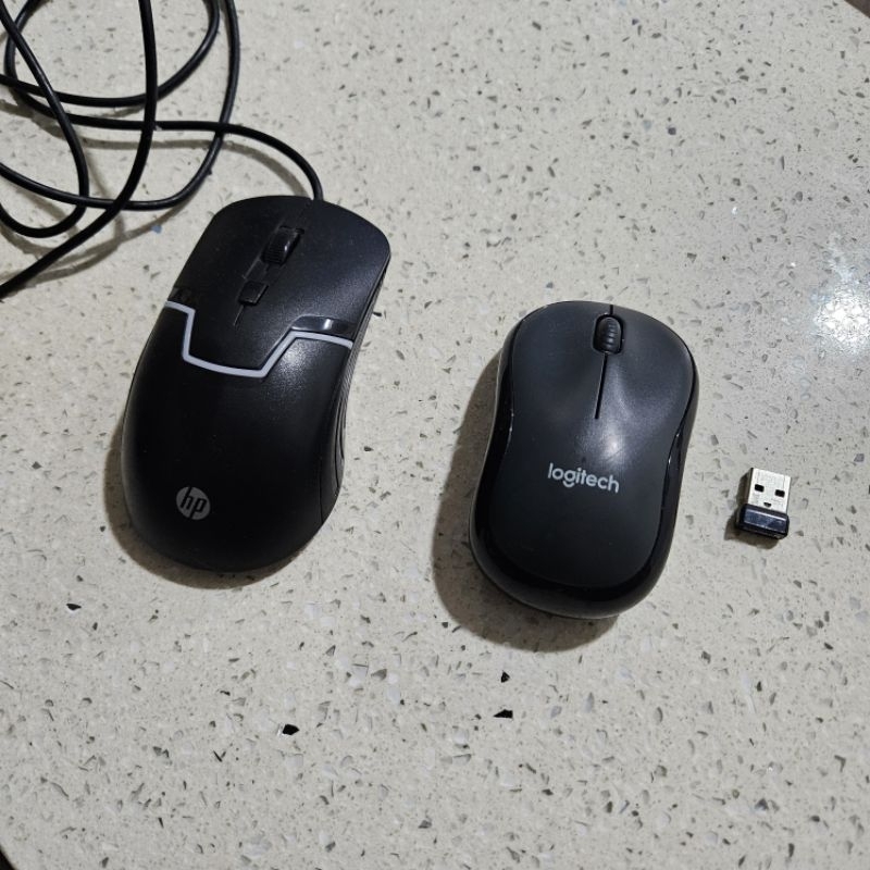 2pcs Combo Pre-owned Logitech M220 Wireless + HP m100 Gaming Mouse ...
