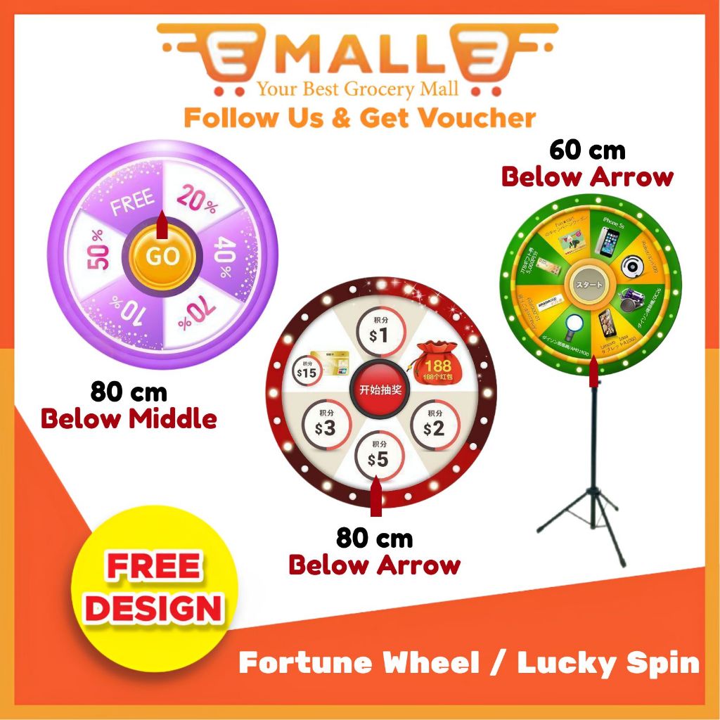 Fortune Wheel /Roda Impian/Gift stand with printing Roda Impian Spin ...