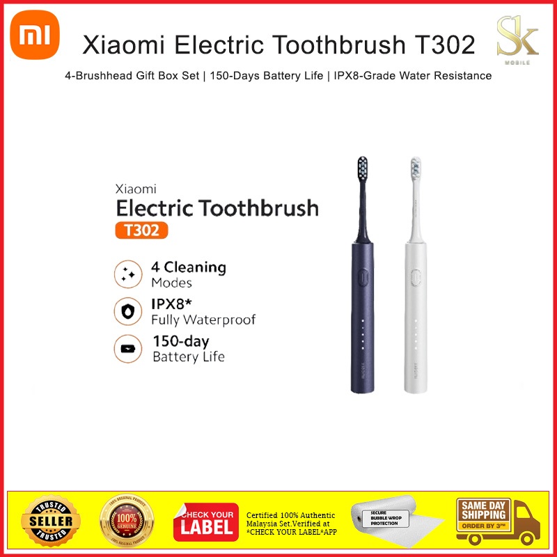 Xiaomi Electric Toothbrush T302 | 4 Cleaning Modes | IPX8 Fully ...
