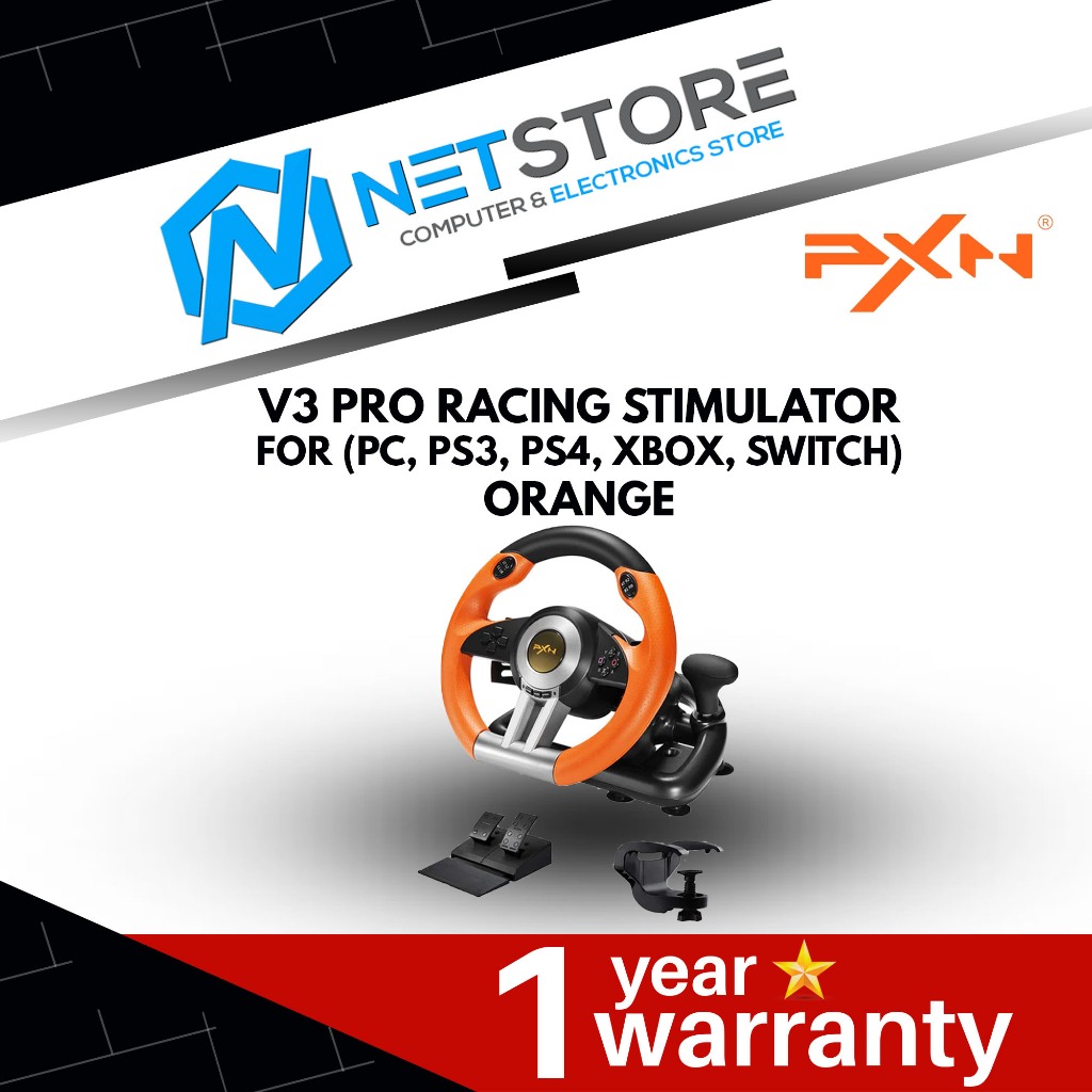 PXN V3 PRO RACING STIMULATOR FOR (PC, PS3, PS4, XBOX, SWITCH) ORANGE - PXN-V3PRO (ORANGE ...