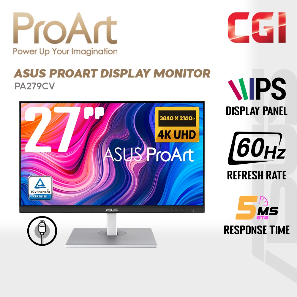 Asus PA279CV 27" ProArt Display IPS 4K UHD Calman Verified USB C ...