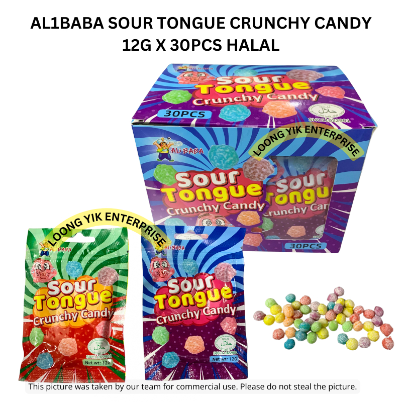 AL1BABA SOUR TONGUE CRUNCHY CANDY 30PCS HALAL | Shopee Malaysia