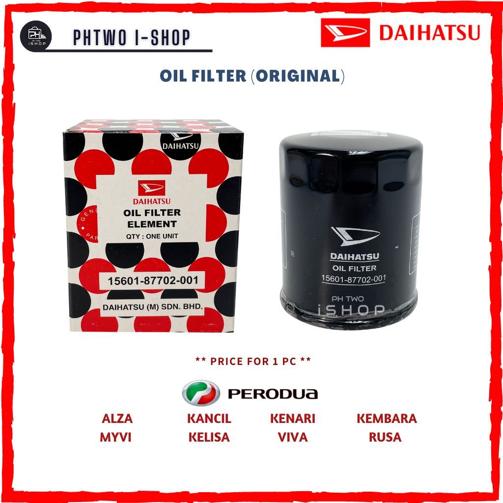 DAIHATSU OIL FILTER (ORIGINAL) - PERODUA ALZA MYVI KANCIL KELISA KENARI ...