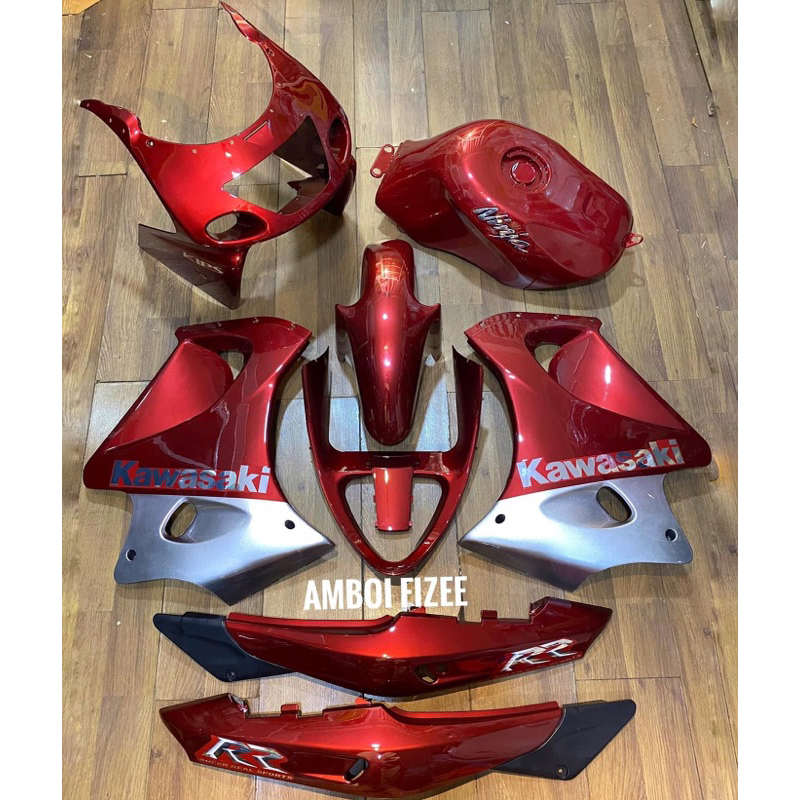 KAWASAKI RR150 COVERSET RR150 MALAYSIA MERAH DUNHILL WARNA ORIGINAL ...