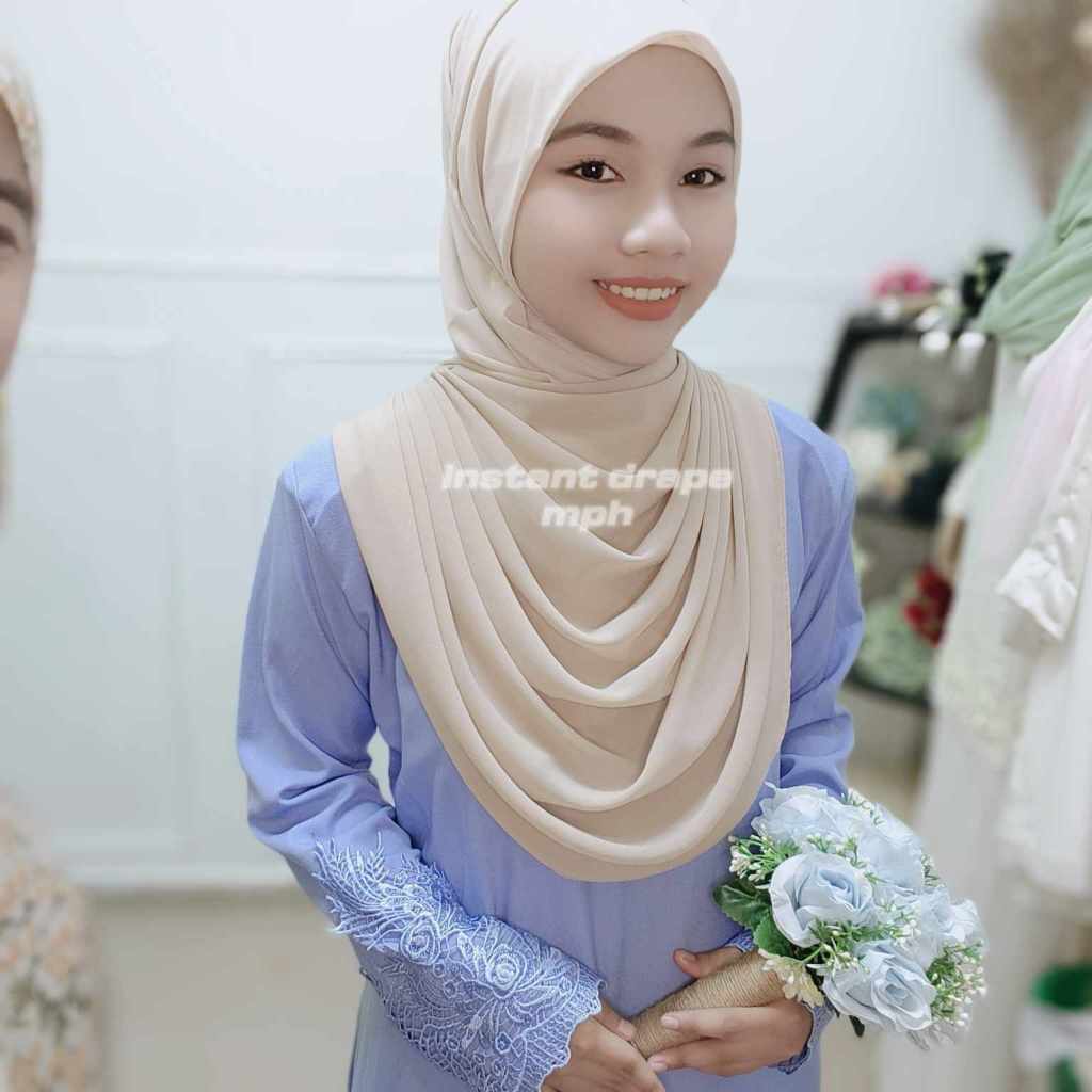 BAWAL DRAPE INSTANT TUDUNG BAWAL NIKAH sesuai untuk Nikah,Tunang ...