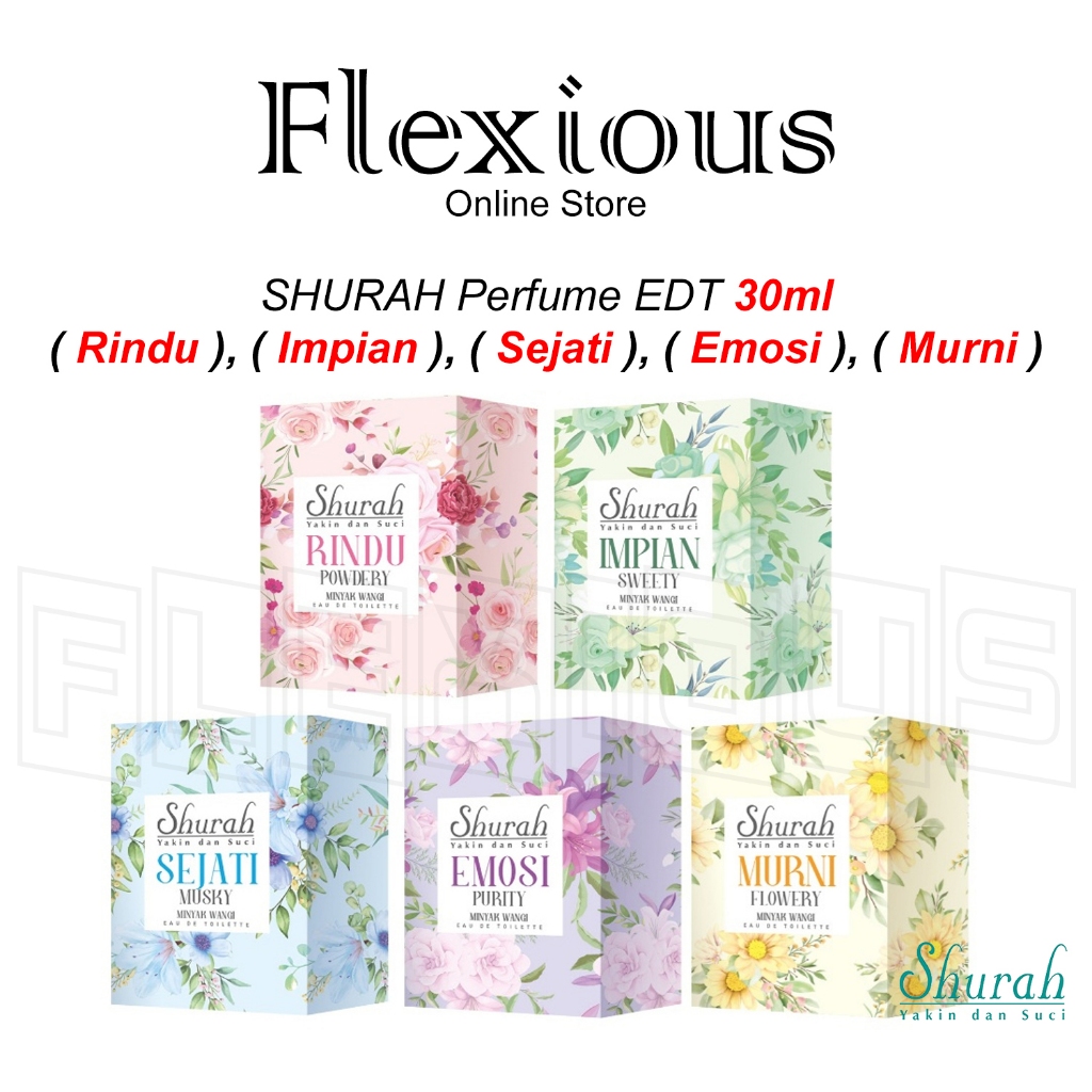 *SHURAH* Perfume EDT Minyak Wangi 30ml ( Rindu ), ( Impian ), ( Sejati ...
