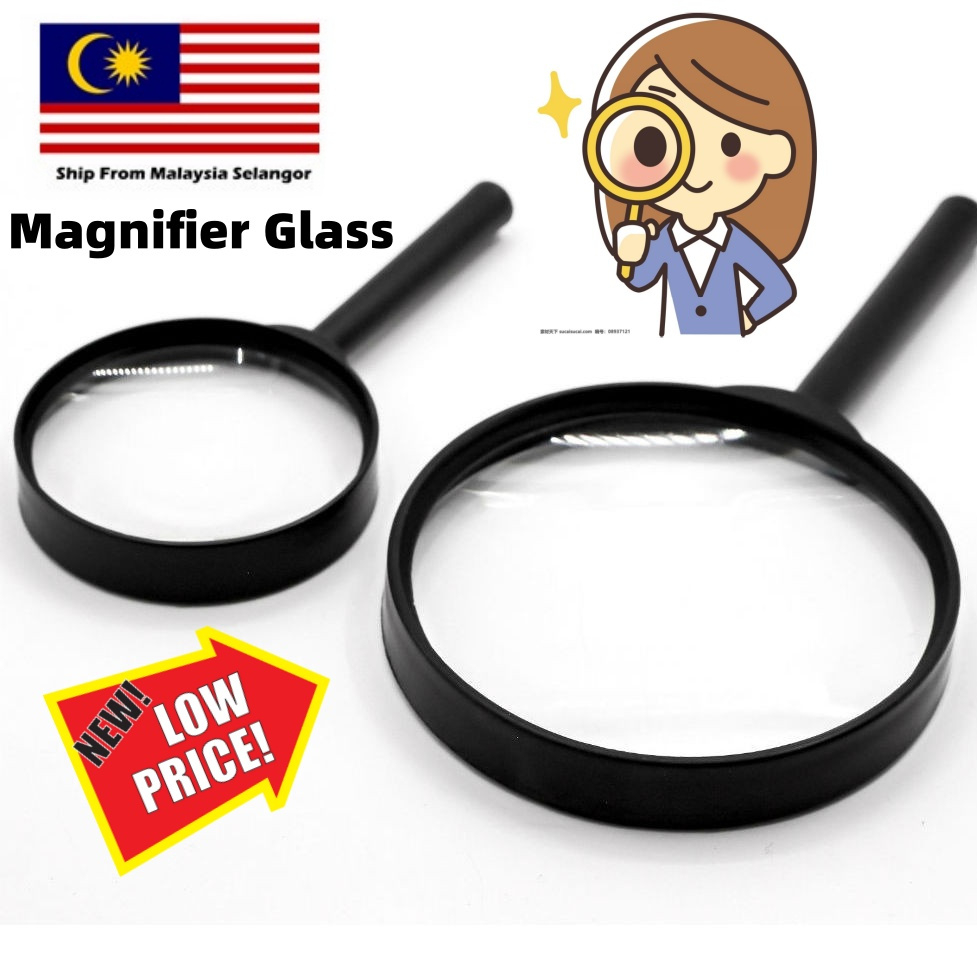🇲🇾 🏆 50mm 60mm Detective Handheld Magnifier Reading Portable Magnifying ...