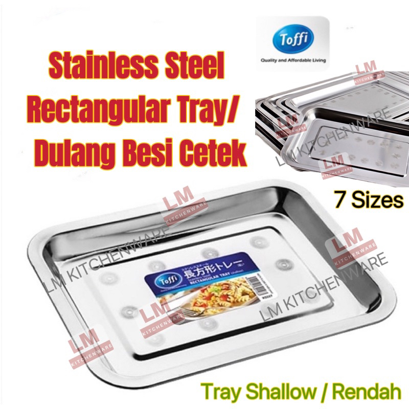 STAINLESS STEEL RECTANGULAR TRAY TOFFI DULANG BESI CETEK / OVEN ...