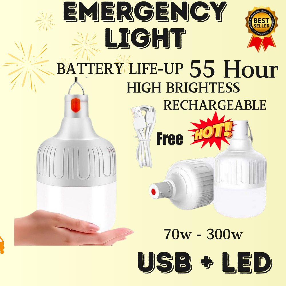 Rechargeable LED Light Bulb USB Portable Lamp for Emergency, Camping ...