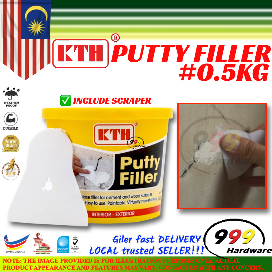 999 KTH Putty Filler【0.5KG】/Wall Putty Filler/ Gap Holes Wall Cracks ...
