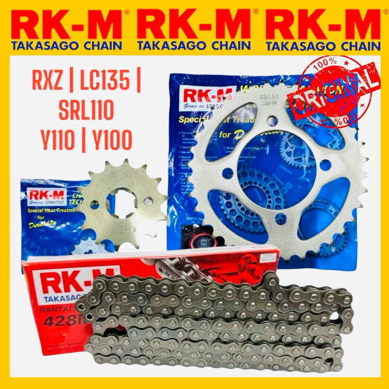 💯 ORIGINAL RKM SPROCKET SET LC135 RXZ Y110 Y125Z 428 428H | Shopee Malaysia