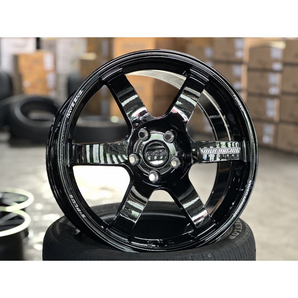 NEW 18X8.5J AOW TE37 Saga Rim (set of 4) 5X114.3 Black for Civic Camry Lancer CX3 CX30 CX5 X50 ...