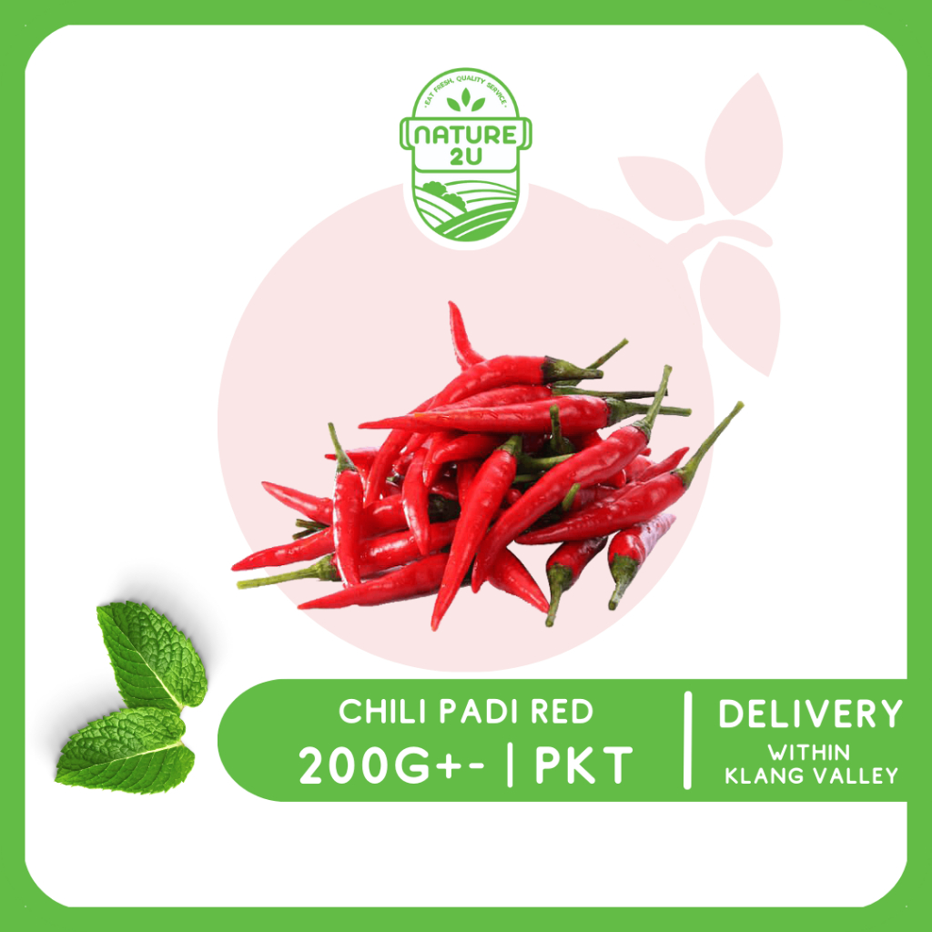 Nature2U Fresh Vegetable - Red Chili Padi / Cili Padi Merah / 红辣椒 (150G ...