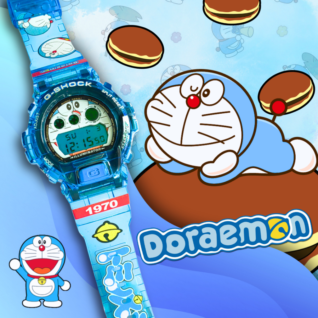 Jam G-Shock DW-6900 Custom Doraemon | Jam Doraemon | Custom G-Shock ...