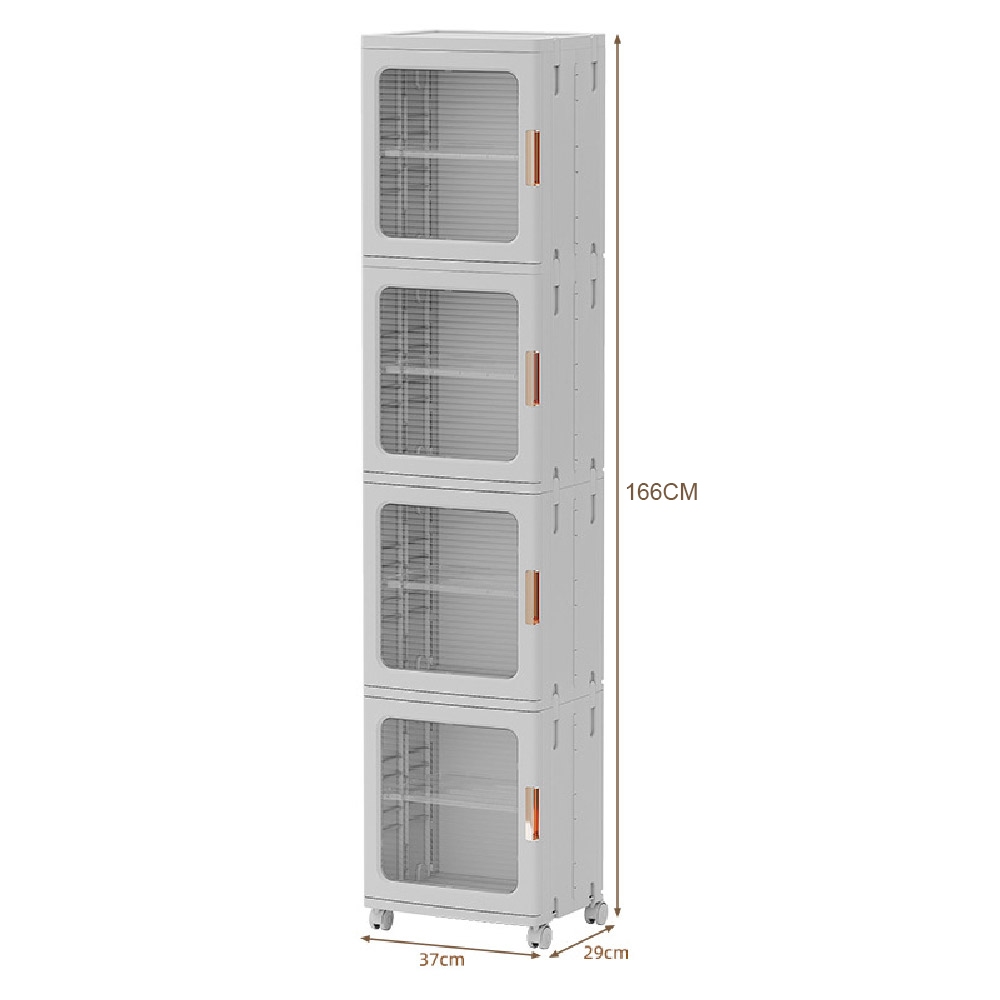 [1-4 Tiers] Innohut Stackable Storage Box Rack Organizer Wheel Cabinet ...