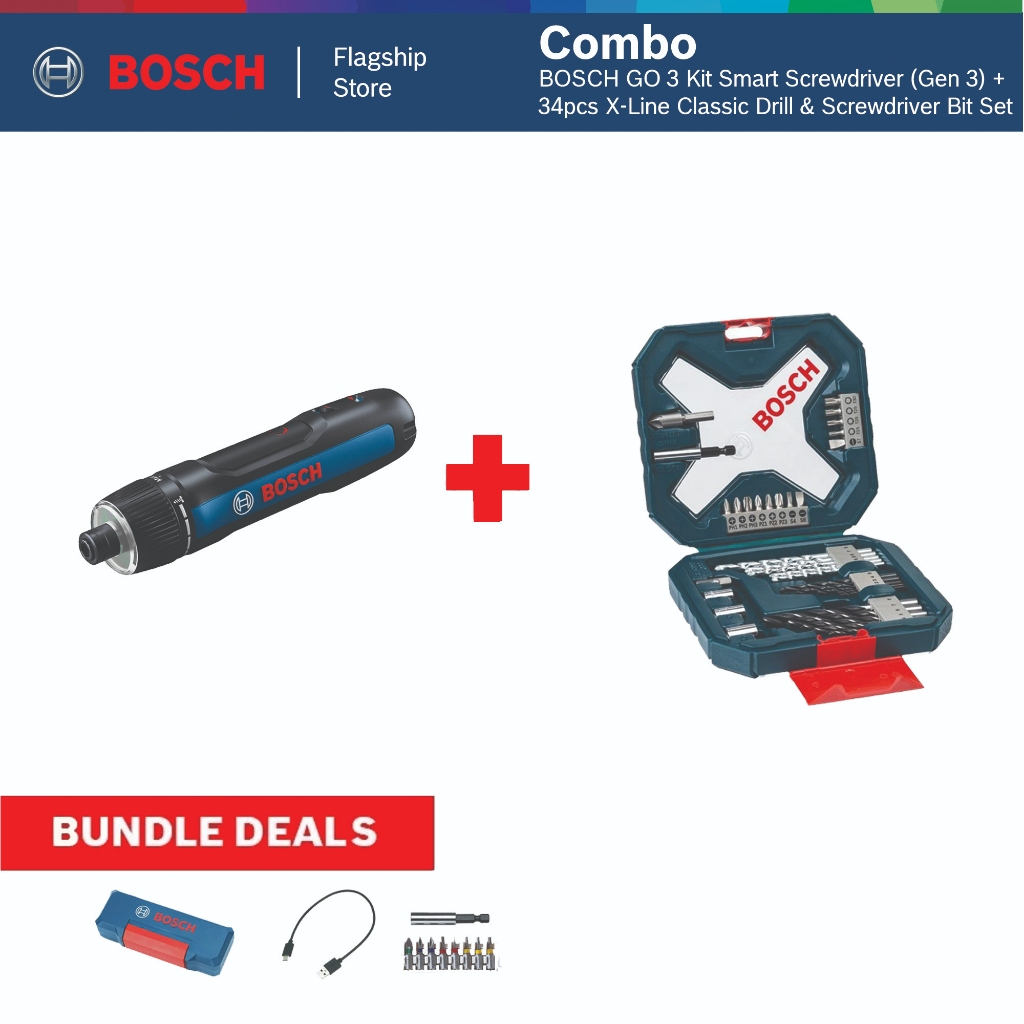 BOSCH [COMBO] GO 3 Gen 3 Kit Smart Screwdriver - 06019H2281 + BOSCH ...