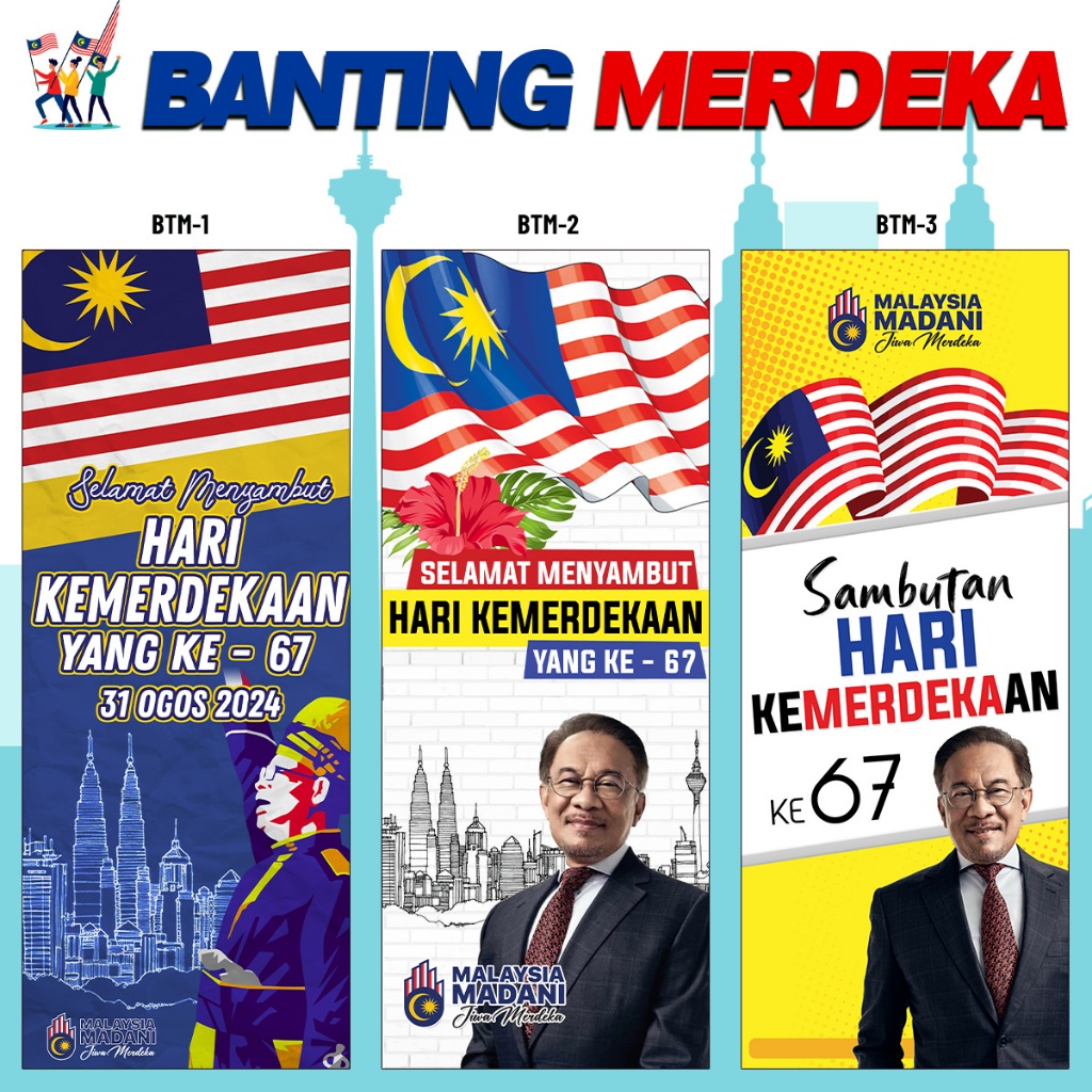 BUNTING BANTING SAMBUTAN MERDEKA BAGI TAHUN 2024 BERTEMAKAN PETRIOTIK ...