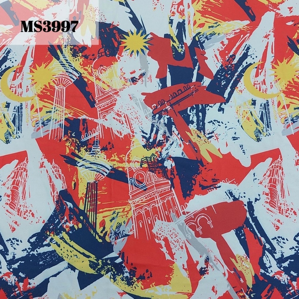 Kain Pasang Merdeka Knit Fabric Milk Silk Corak Merdeka Theme National ...