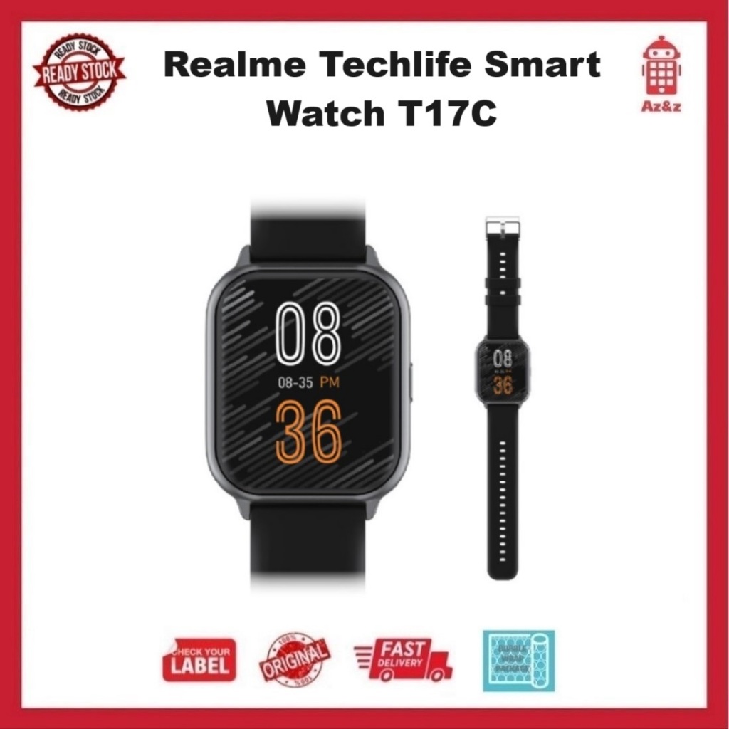 Realme Techlife Smart Watch T17C Original Realme Malaysia | Shopee Malaysia