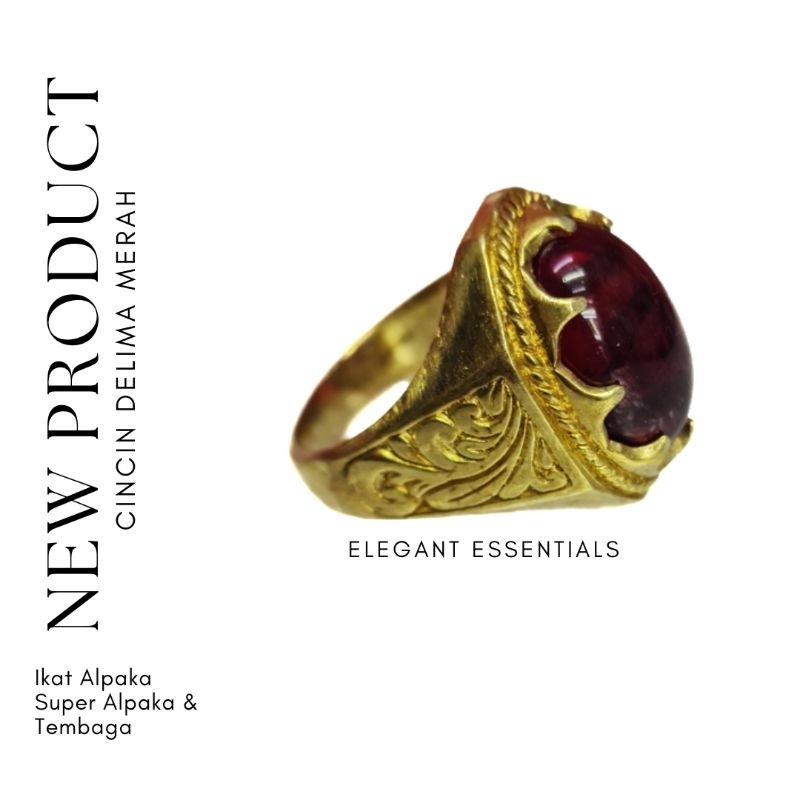 Batu Permata Delima Merah Tembaga Siap Cincin | Shopee Malaysia