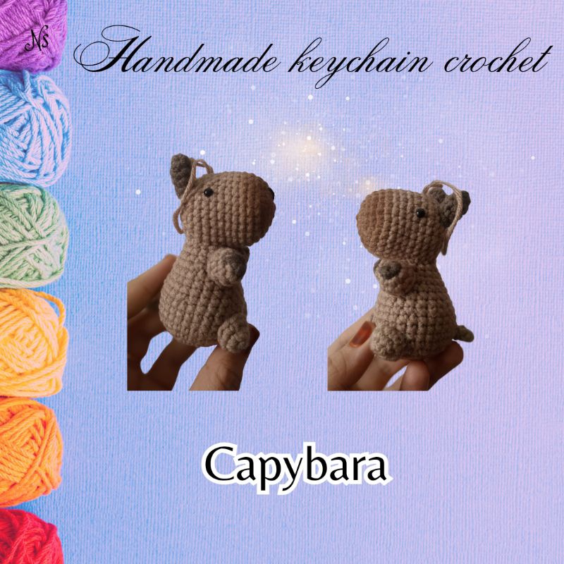 Capibara/capybara Keychain Crochet | Shopee Malaysia