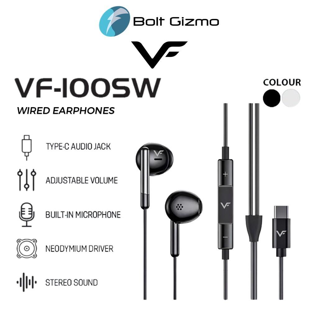 Vinnfier VF VF-100SW Type C Earbuds HiFi Stereo Type-C Wired Earphones ...