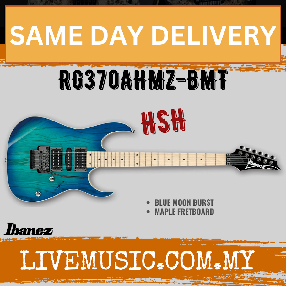 Ibanez RG370AHMZ Solid Body Electric Guitar - Blue Moon Burst ( RG370 ...