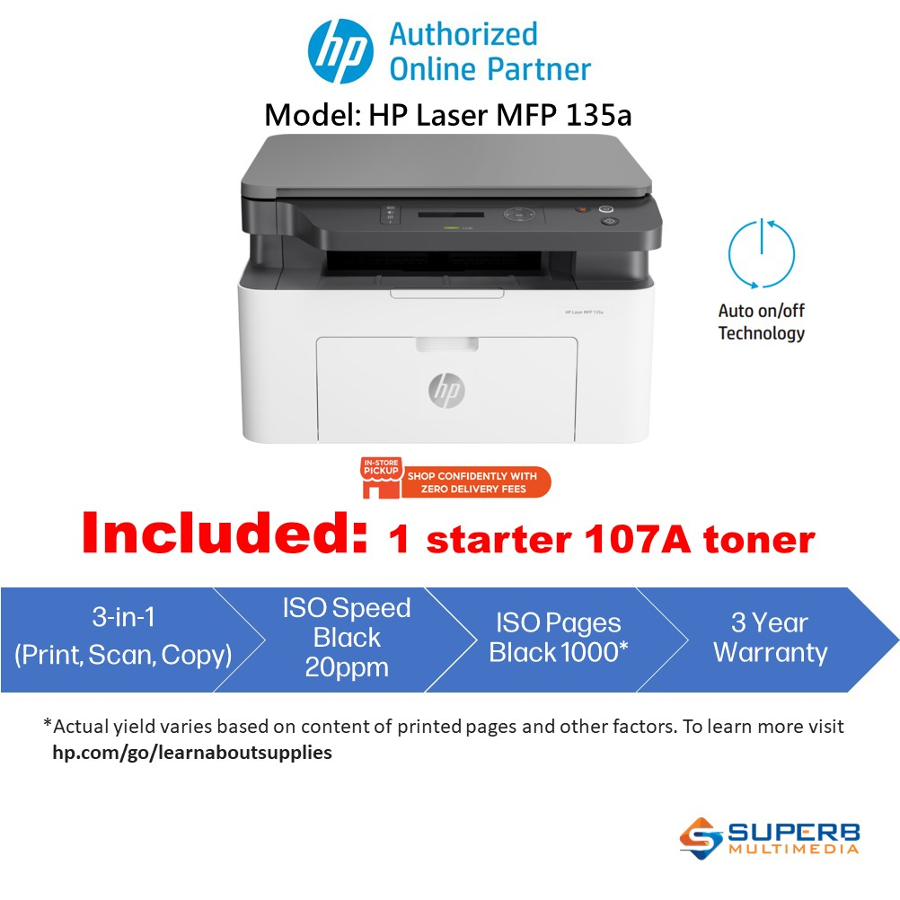HP Laser MFP 135a 136a LaserJet Pro Printer | Shopee Malaysia